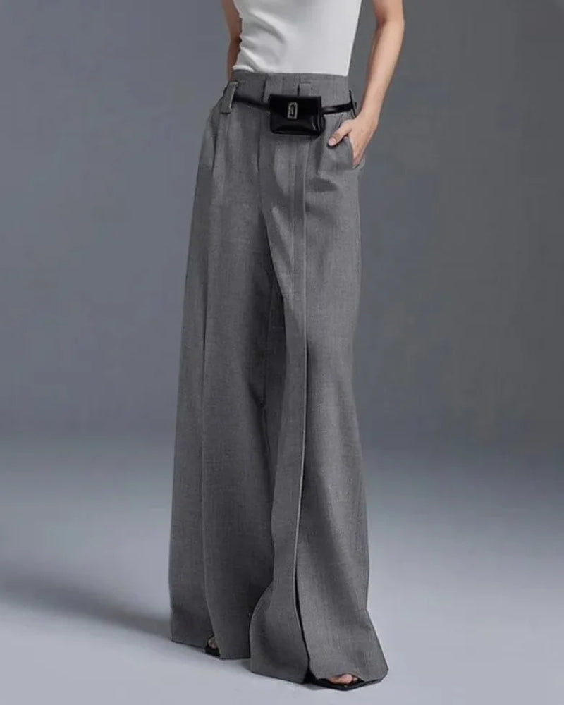 Ivyshape | Casual Split-Front Trousers